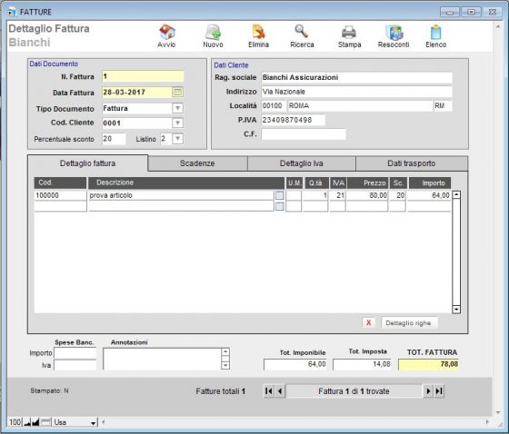 Software per Fatturazione gratuito - Gestione Click Free - CSG software